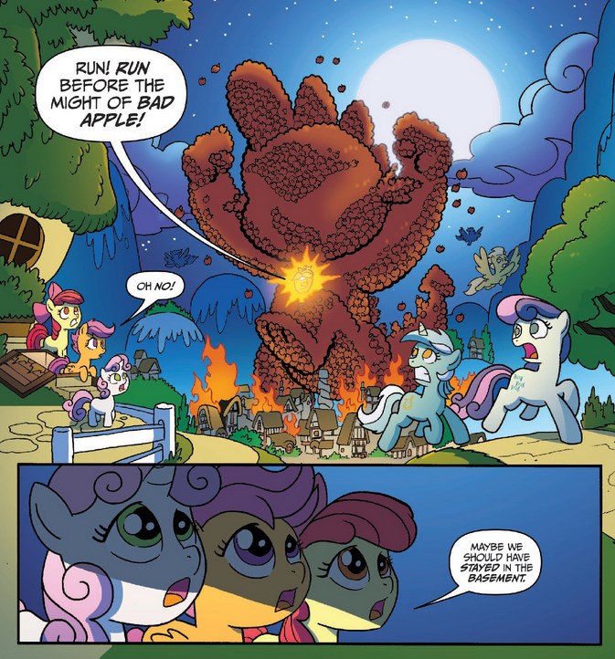 #960779 - safe, artist:tonyfleecs, official comic, apple bloom, bad ...