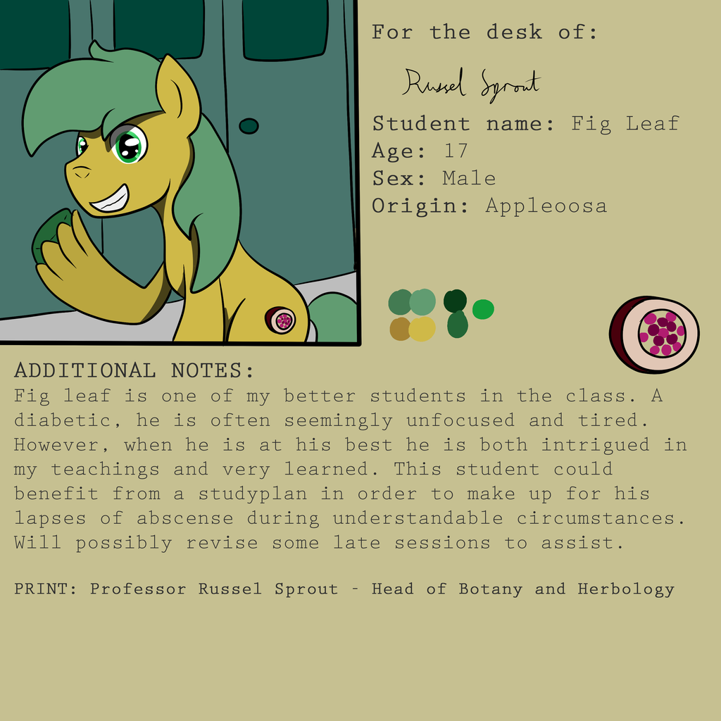 #961848 - safe, artist:bigmackintosh, oc, oc only, oc:fig leaf, student ...