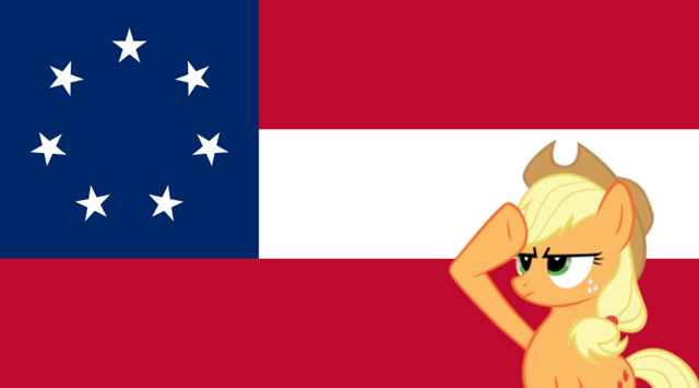 #961979 - safe, applejack, earth pony, pony, g4, confederate flag ...