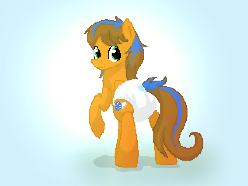 #963184 - safe, artist:edrian, oc, oc only, oc:bluestar, cute, diaper ...