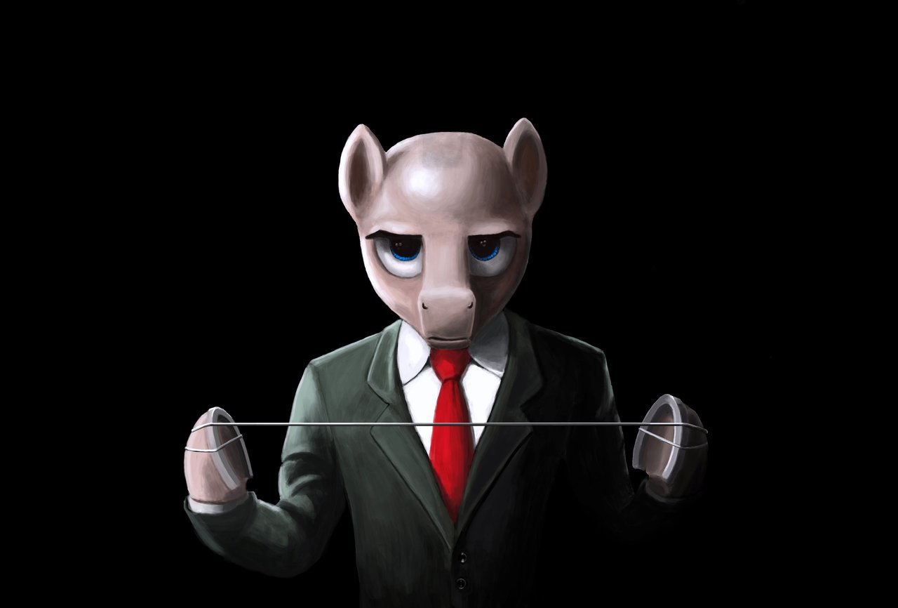 #963421 - safe, artist:horseez, semi-anthro, agent 47, astartes pattern ...