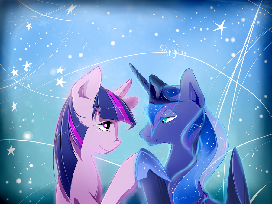 #966083 - safe, artist:skyeypony, princess luna, twilight sparkle, g4 ...