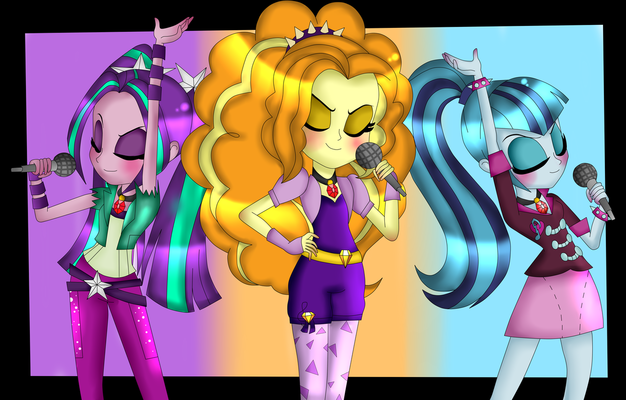 #949487 - safe, artist:missakari, adagio dazzle, aria blaze, sonata ...