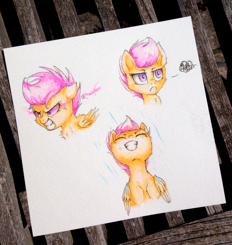 #949676 - safe, artist:yellowrobin, scootaloo, pegasus, pony, angry ...