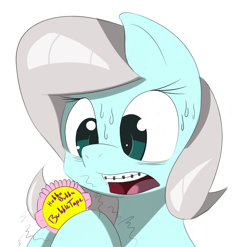 #968735 - safe, artist:[redacted], oc, oc only, oc:straight smiles, braces, bubble tape ...