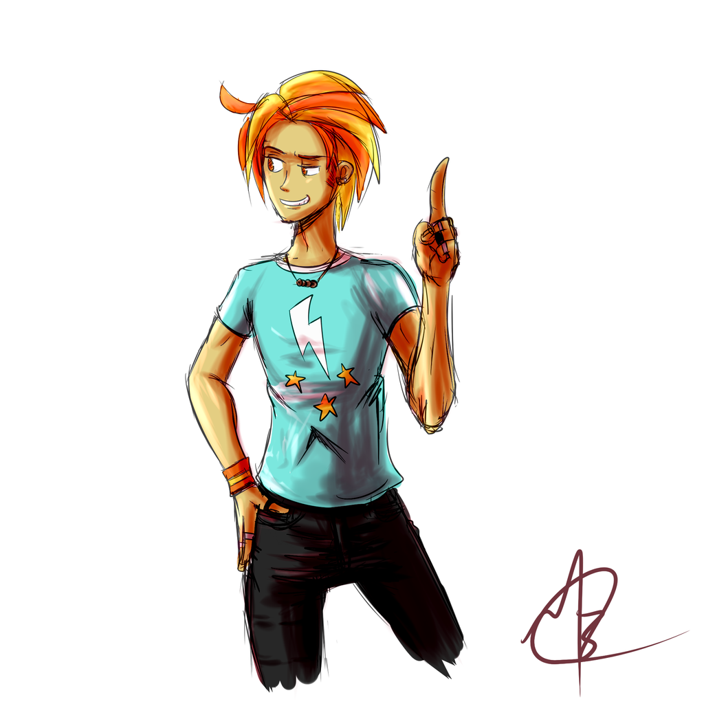 #977143 - safe, artist:manic-the-lad, lightning dust, human, g4, a dash ...