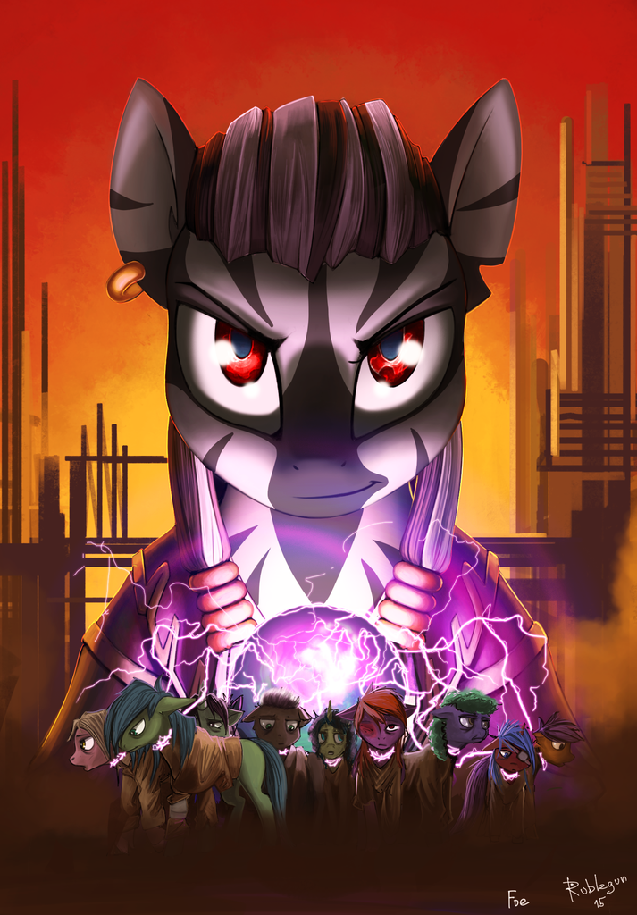 #977562 - safe, artist:rublegun, oc, oc only, zebra, fallout equestria ...