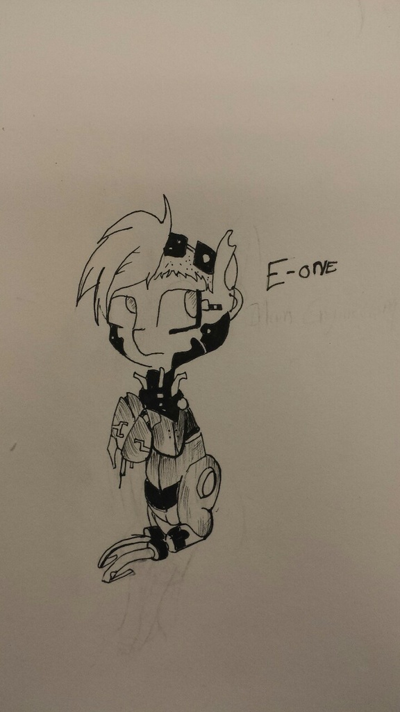 #977851 - safe, artist:tjpones, oc, oc only, oc:e-one, cyborg, amputee ...