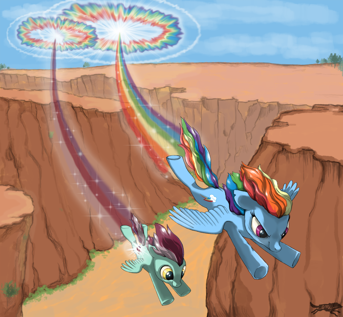 #980991 - safe, artist:lostinthetrees, rainbow dash, oc, oc:lightning ...