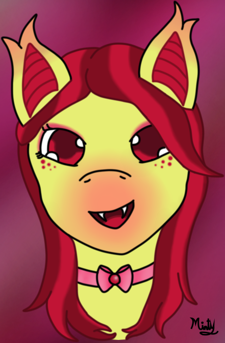 #987770 - safe, artist:mintychip, oc, oc only, oc:cherry doodle, bat ...