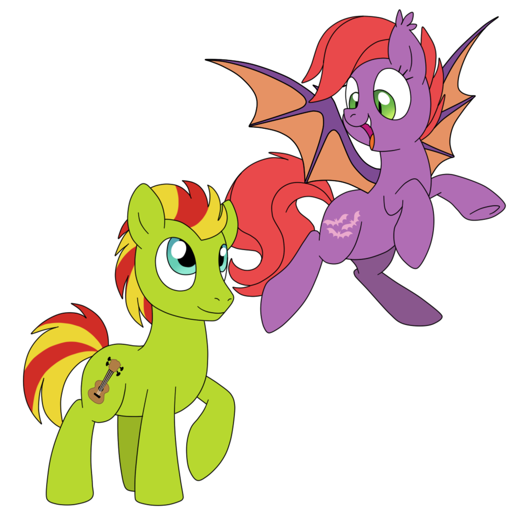 #1057147 - safe, artist:perfectpinkwater, bat pony, earth pony, pony ...