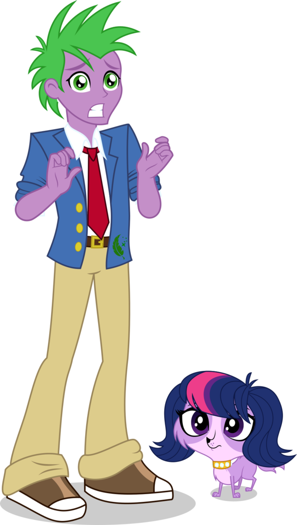 #1064159 - safe, artist:punzil504, spike, twilight sparkle, dog ...