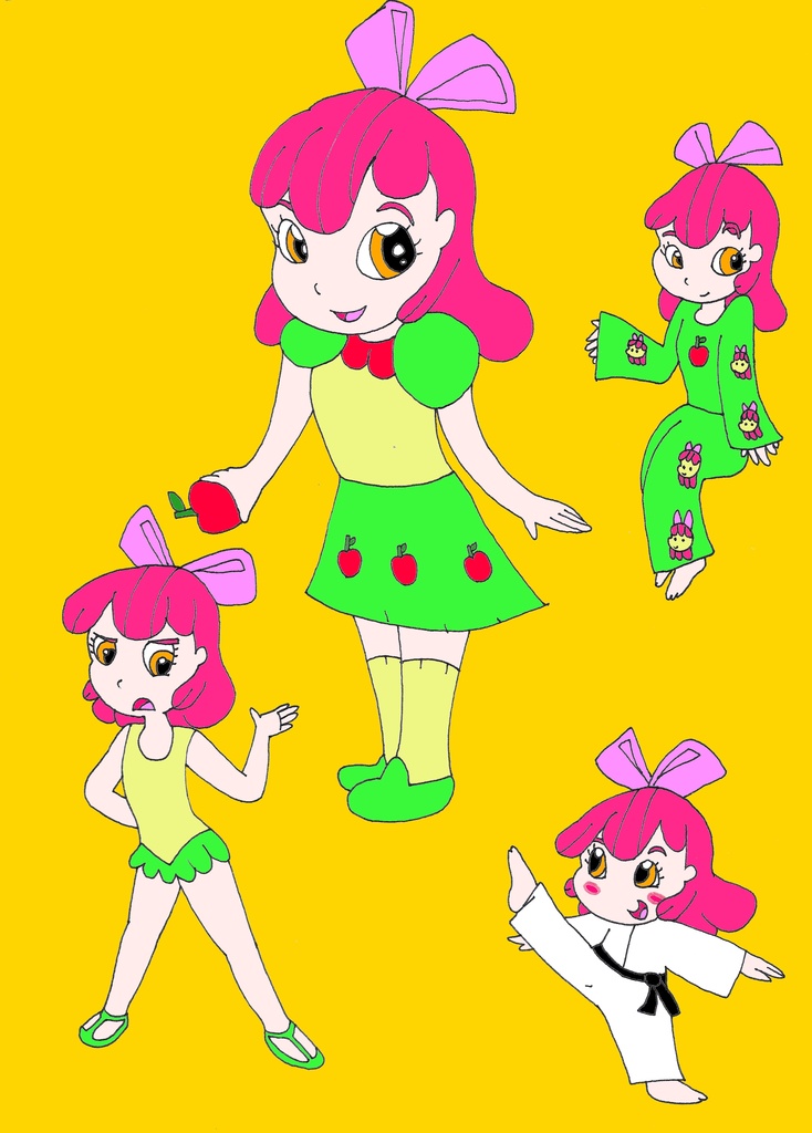 #1069635 - safe, artist:asmodeodesinan, apple bloom, human, g4, apple ...