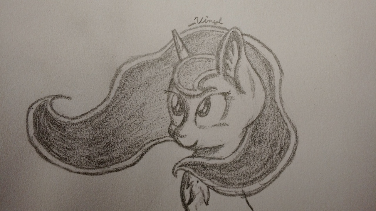 #1069939 - safe, artist:_vinyl, princess luna, g4, female, monochrome ...
