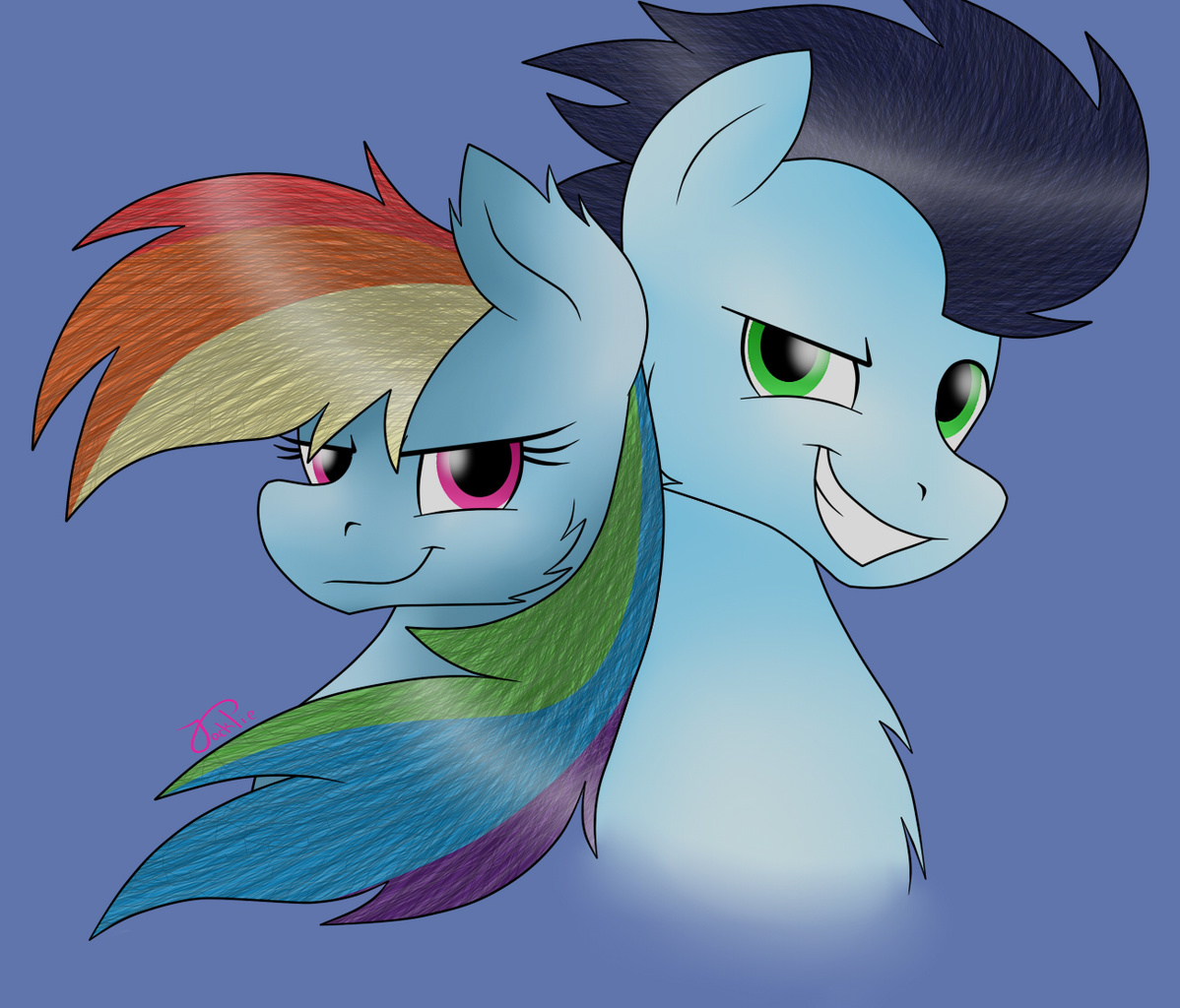 #1070927 - safe, artist:jack-pie, rainbow dash, soarin', pony, g4 ...