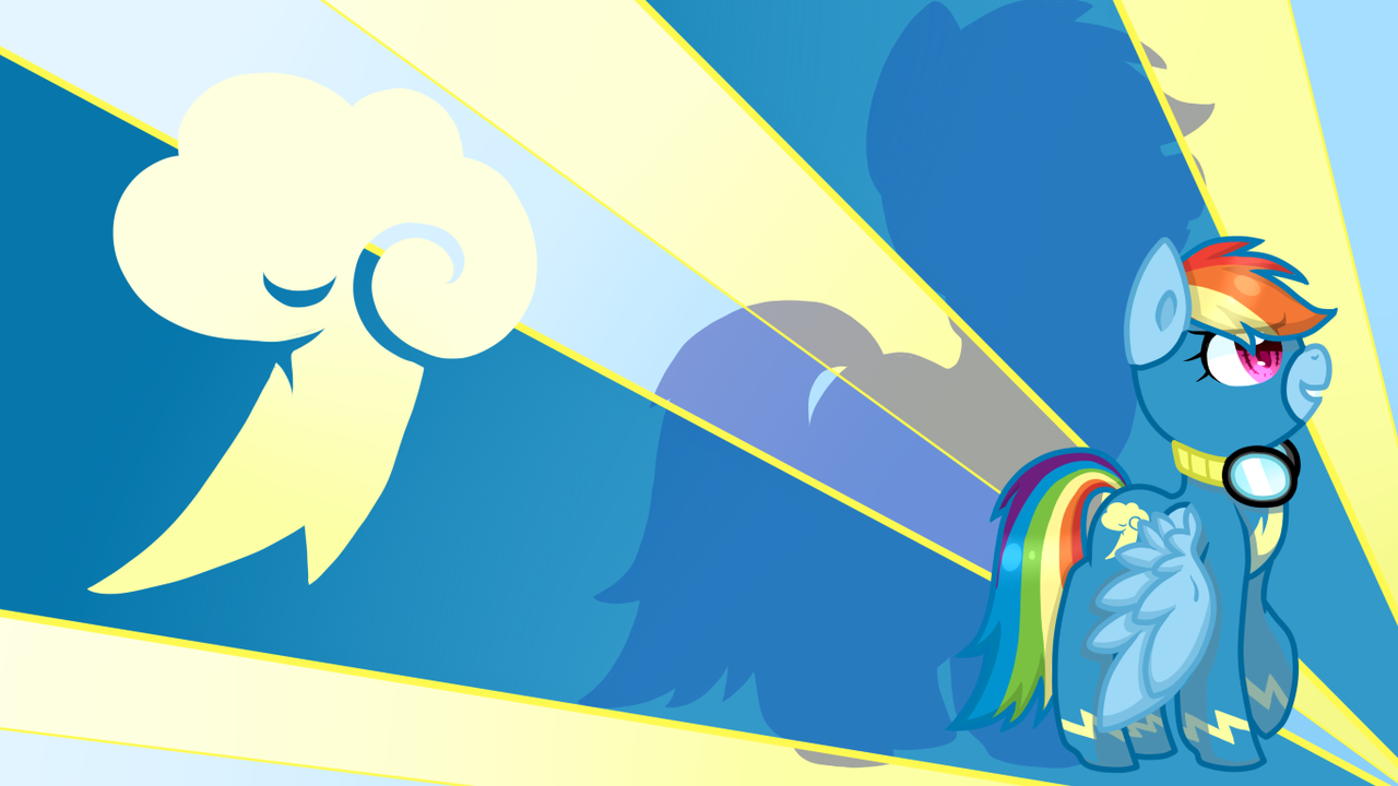 #1070985 - safe, artist:cloureed, rainbow dash, female, redraw, solo, wallpaper, wonderbolts ...