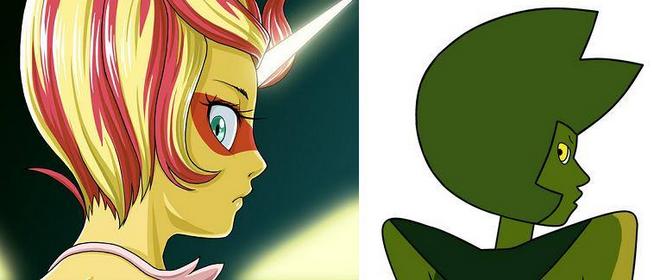 #1073228 - safe, artist:uotapo, edit, edited edit, sunset shimmer, gem ...