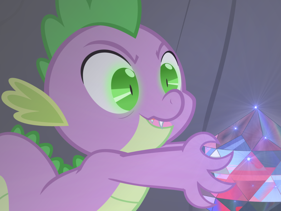 #1058636 - safe, artist:queencold, spike, crystal, gem, glowing eyes, gollum, greed, greed spike ...