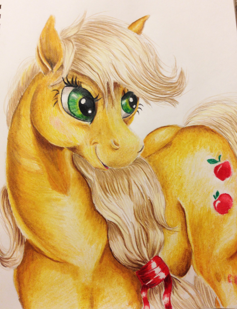 #1061056 - safe, artist:bugaboostreak, applejack, g4, female, hatless ...