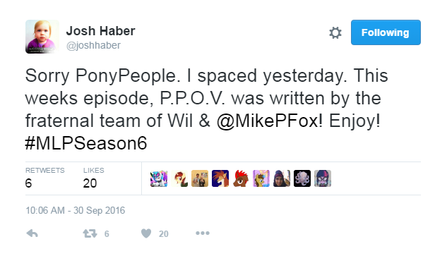 #1262033 - safe, josh haber, meta, text, twitter - Derpibooru