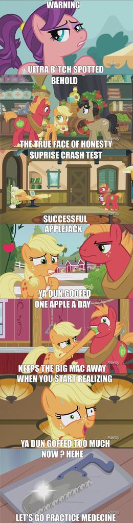 #1269626 - safe, edit, edited screencap, screencap, applejack, big ...