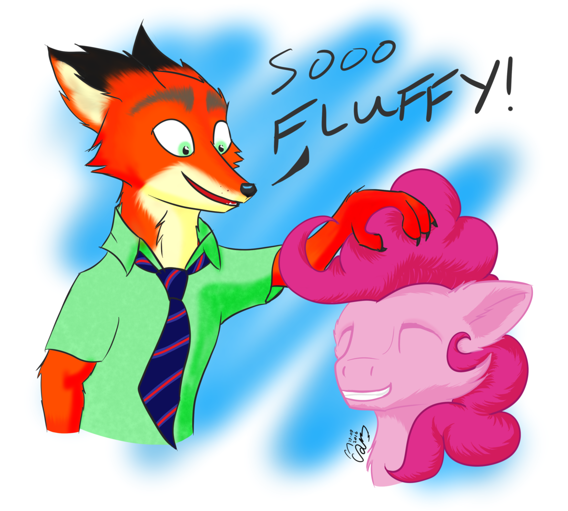 #1269882 - safe, artist:dodj-e-cur, pinkie pie, fox, crossover, nick ...