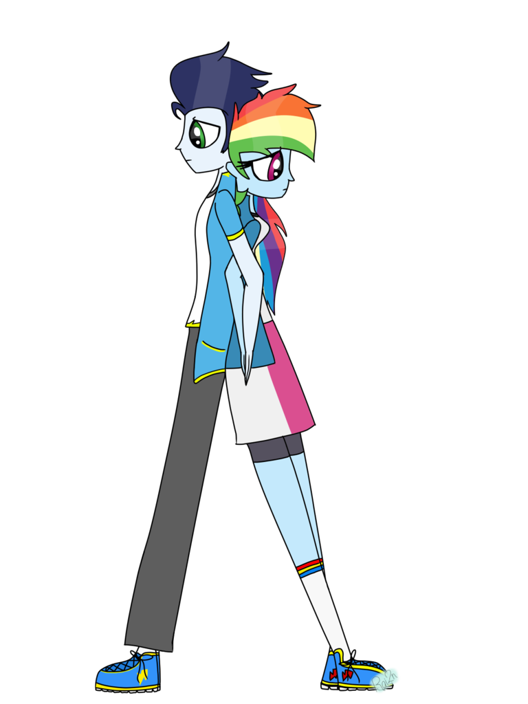 #1272163 - safe, artist:rai2n, rainbow dash, soarin', equestria girls ...