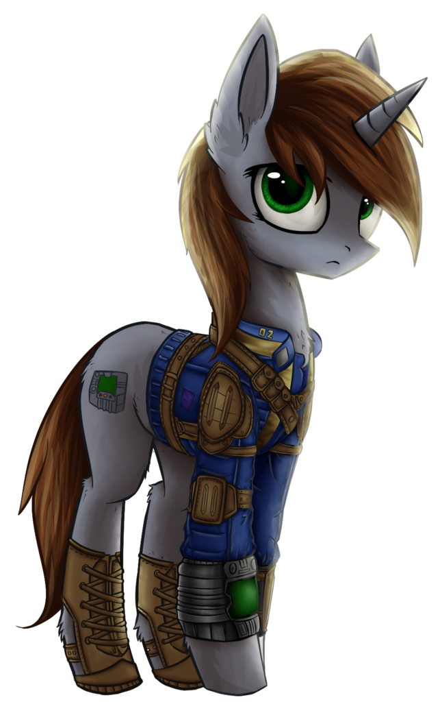 #1275735 - safe, artist:setharu, oc, oc only, oc:littlepip, pony, unicorn, fallout equestria ...