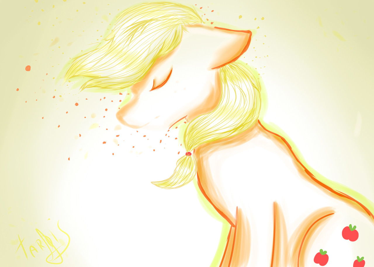 #1283490 - safe, artist:tardisgirlart, applejack, eyes closed, female ...