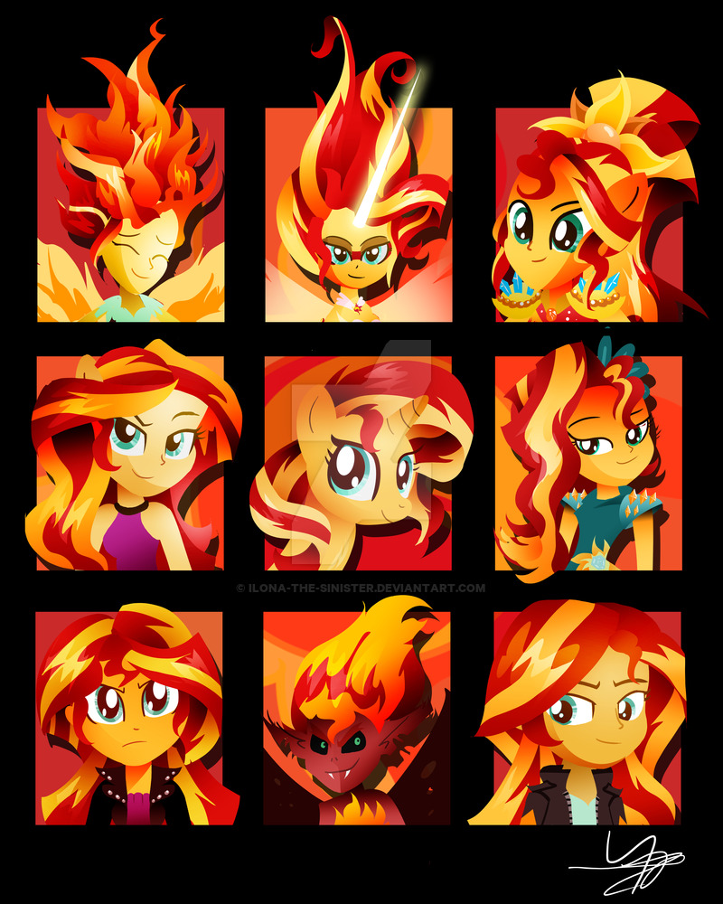 #1263990 - safe, artist:ii-art, sunset shimmer, pony, unicorn ...