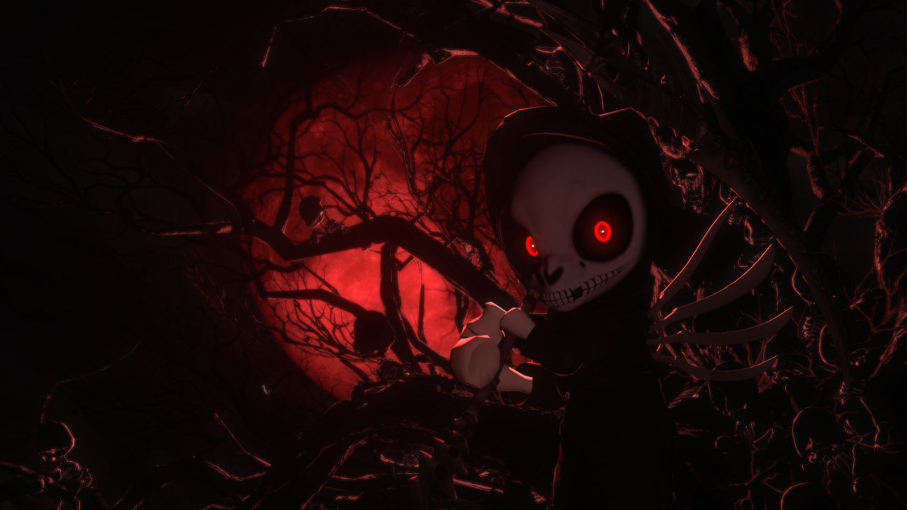 #1285282 - grimdark, artist:powdan, 3d, blood moon, bone, gmod, grim ...