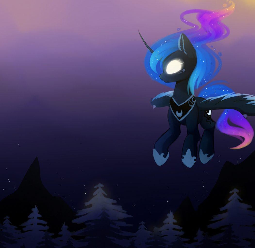 #1267416 - safe, artist:magnaluna, princess luna, female, flying ...