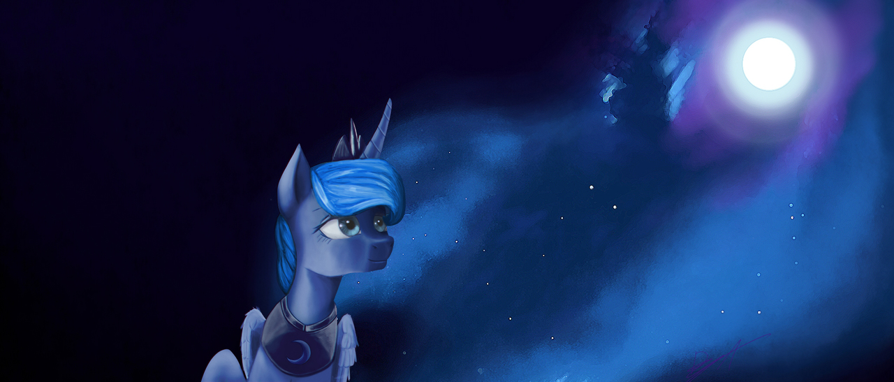 #1299795 - safe, artist:majorlaughmaster, princess luna, female, fluffy ...