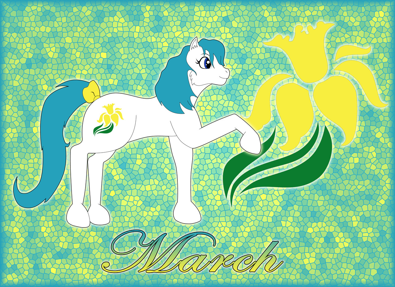 #1301440 - safe, artist:faerie-starv, march daffodil, earth pony, pony ...