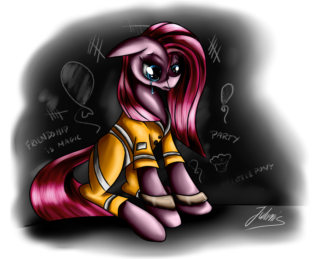 #1301702 - safe, artist:julunis14, pinkie pie, g4, clothes, crying ...