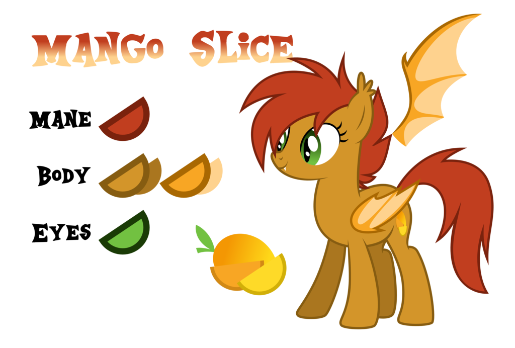 #1303332 - safe, artist:drakizora, oc, oc only, oc:mango slice, bat ...