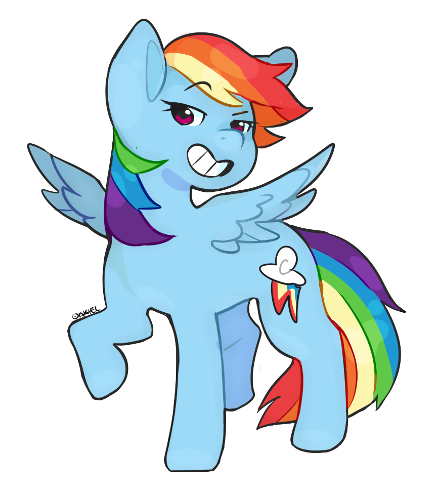 #1307108 - safe, artist:oakiel, rainbow dash, female, raised eyebrow ...