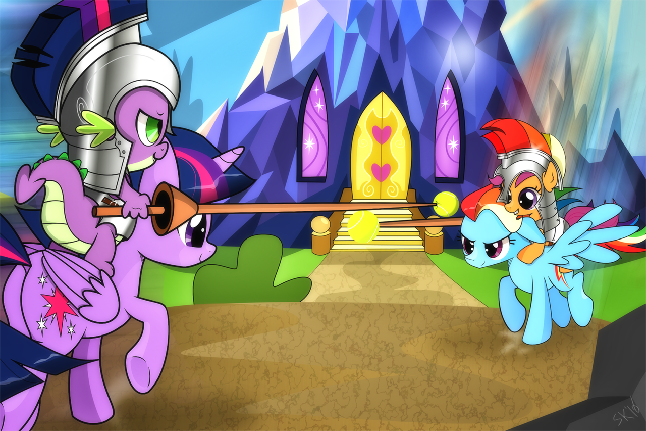 #1314856 - safe, artist:dsana, rainbow dash, scootaloo, spike, twilight ...