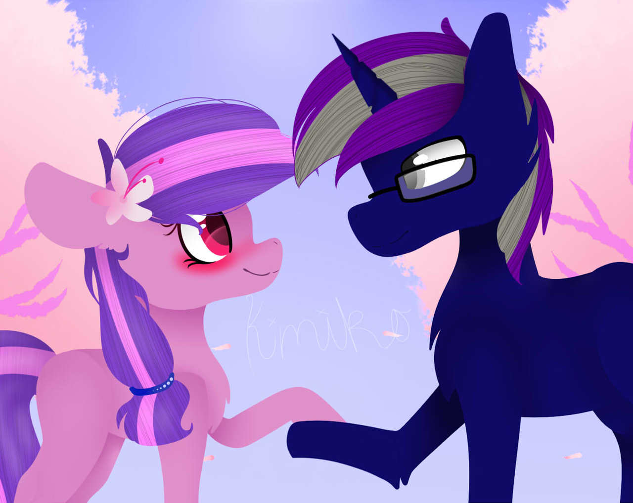 #1308411 - safe, artist:shizuka-kiyoko, oc, oc only, pony, unicorn, duo, glasses, male, oc x oc ...