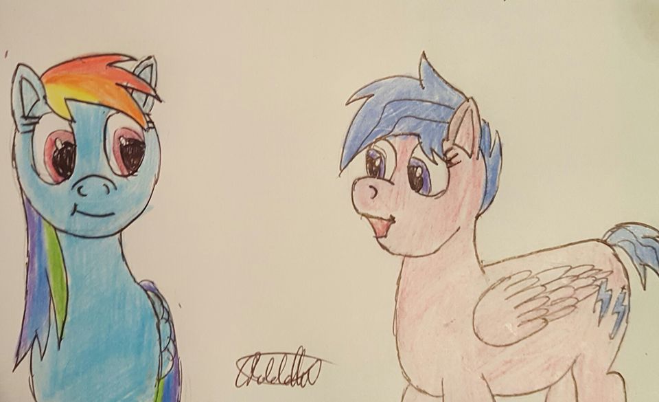 #1310174 - safe, artist:rapidsnap, firefly, rainbow dash, pegasus, pony ...