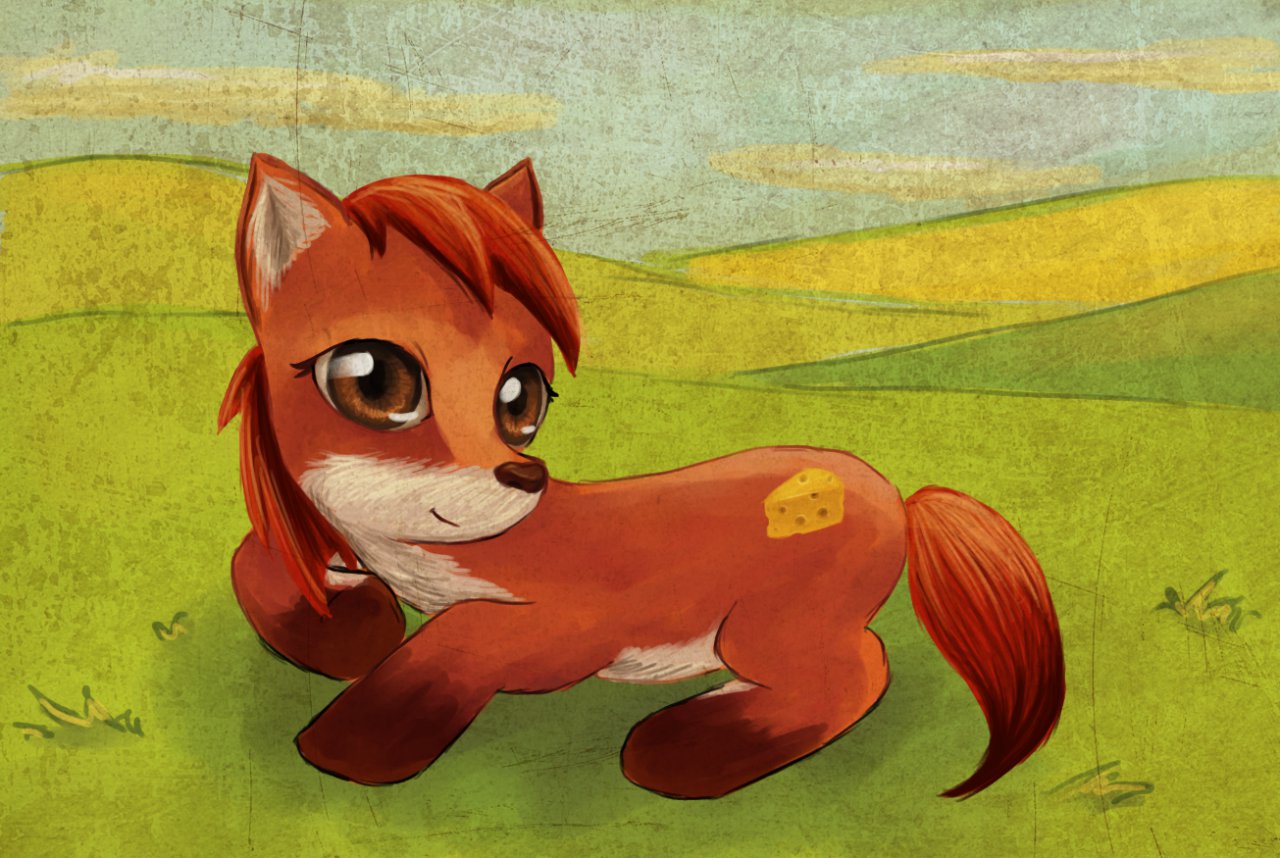 #1311394 - safe, artist:silentbluemoon, oc, oc only, fox, fox pony ...