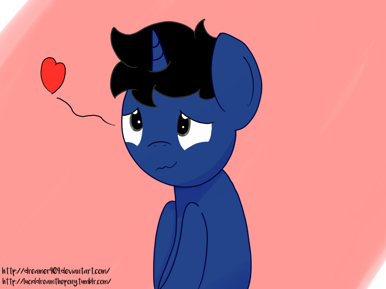 #1084289 - safe, artist:triplesevens, oc, oc only, oc:lucid dream, cute, heart, solo - Derpibooru