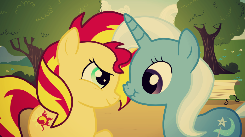 #1084317 - safe, artist:noahther, artist:php11, sunset shimmer, trixie ...