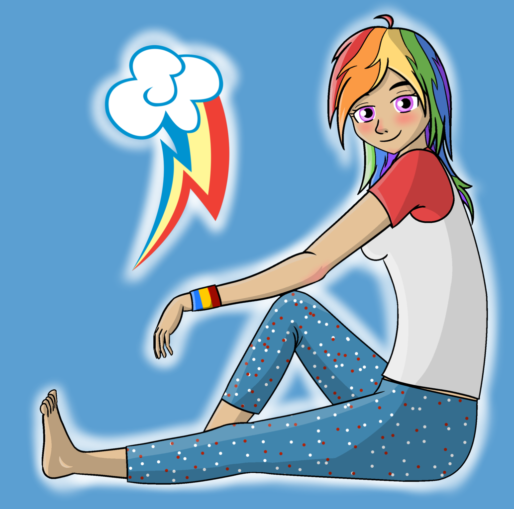 #1088146 - artist needed, safe, rainbow dash, human, barefoot, clothes ...