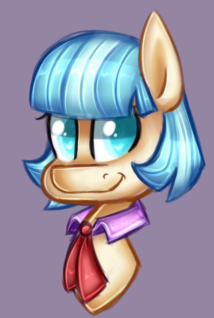 #1078719 - safe, artist:pinipy, coco pommel, g4, bust, colored pupils ...