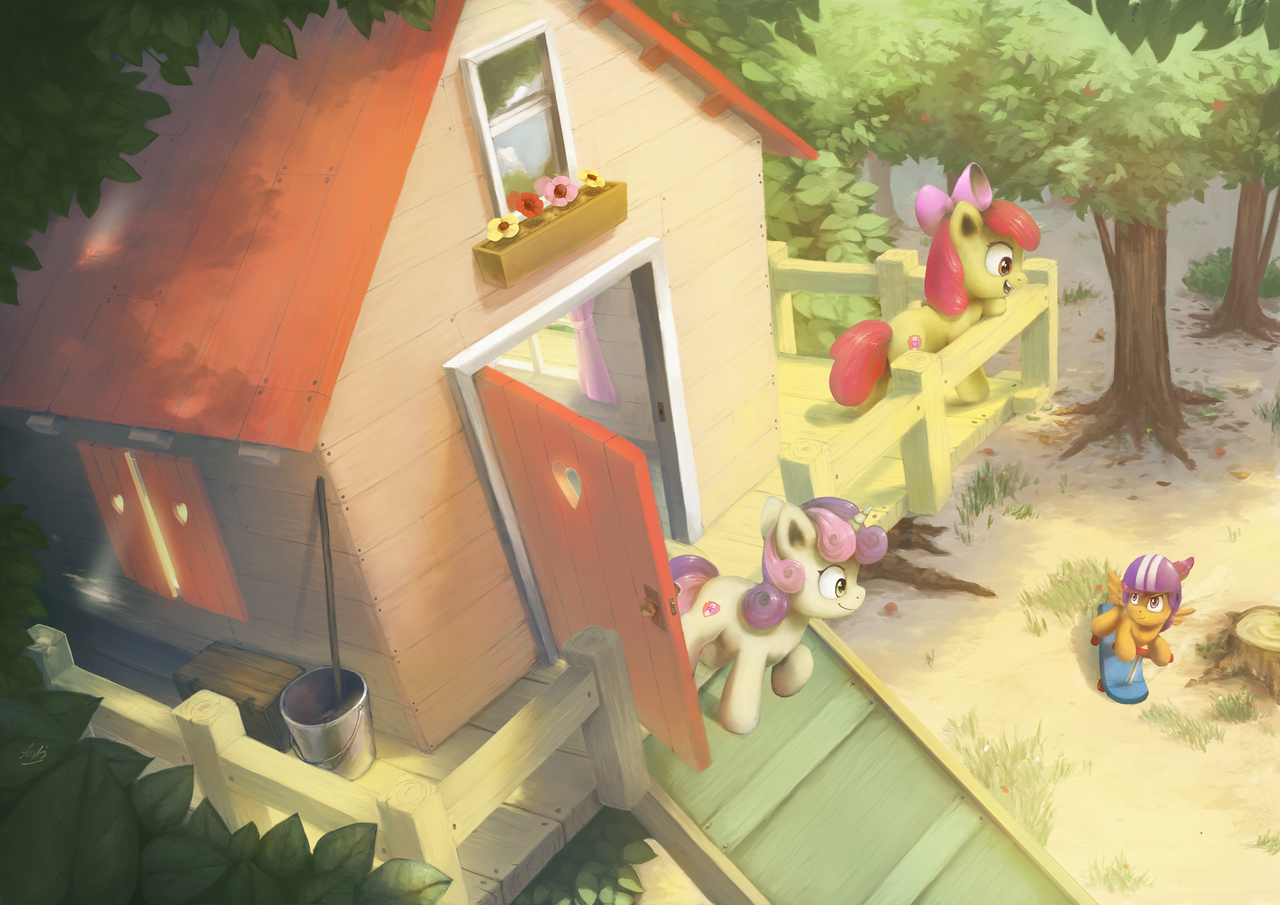 #1094103 - safe, artist:anticular, apple bloom, scootaloo, sweetie ...