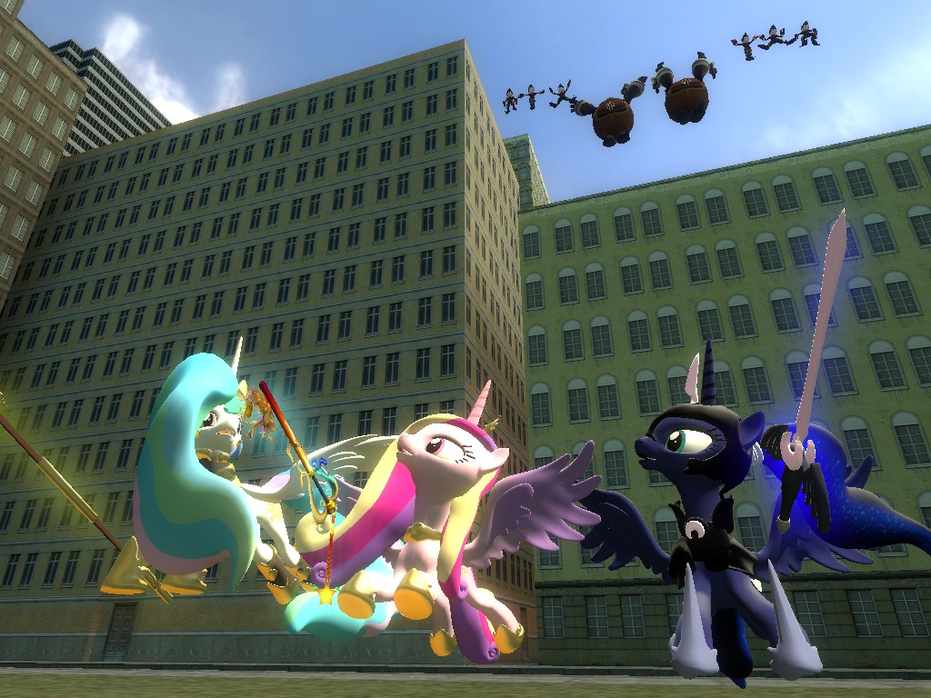 #1099439 - safe, artist:sonic5421, princess cadance, princess celestia ...