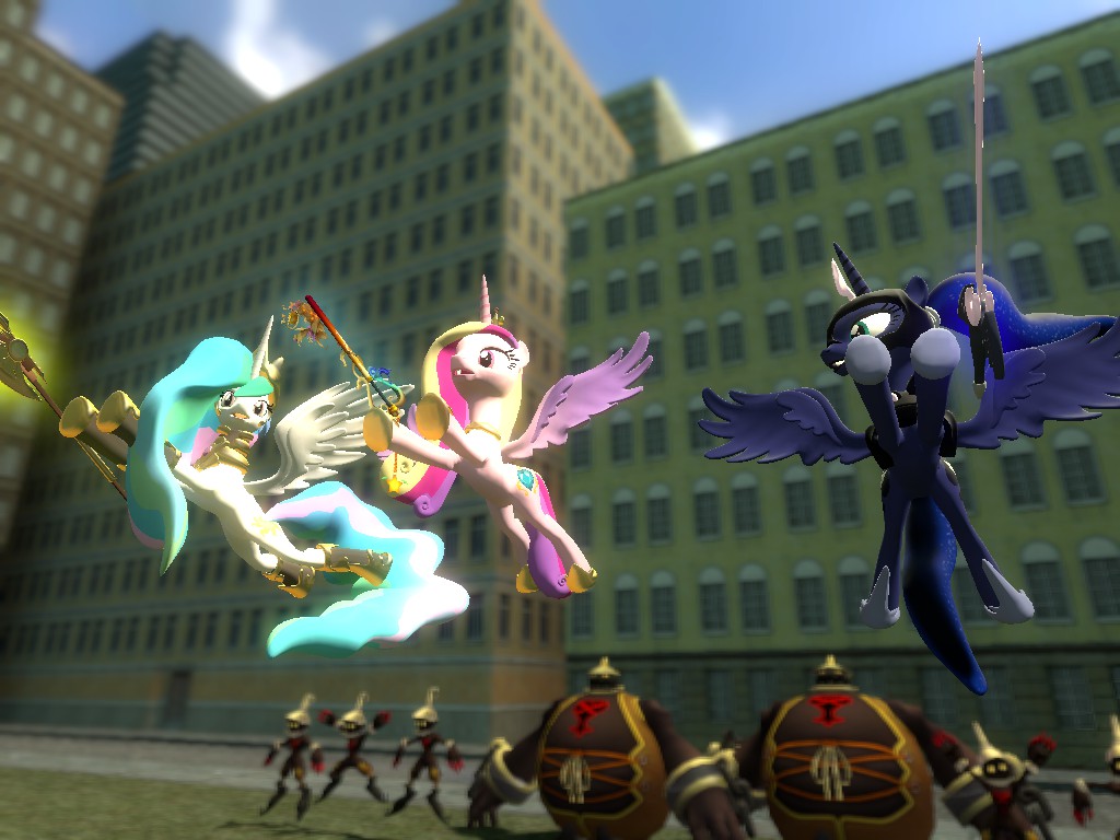 #1099442 - safe, artist:sonic5421, princess cadance, princess celestia ...