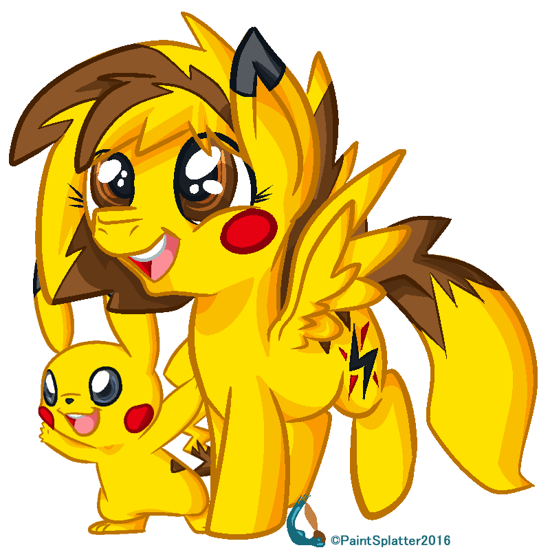 #1079302 - safe, artist:paintsplatter, pikachu, pokémon, ponified, solo ...