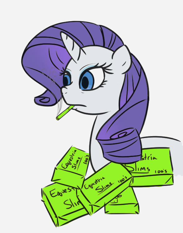 #1082477 - safe, artist:rainbow-dosh, edit, rarity, g4, cigarette ...